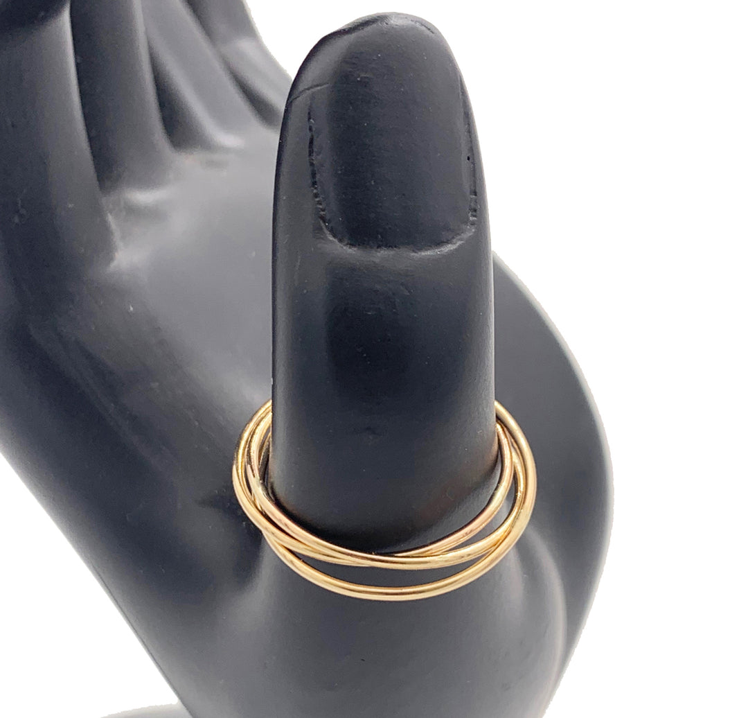 Three Strand Interlock Fidget Ring Gold Fill – www.ToeRings.com