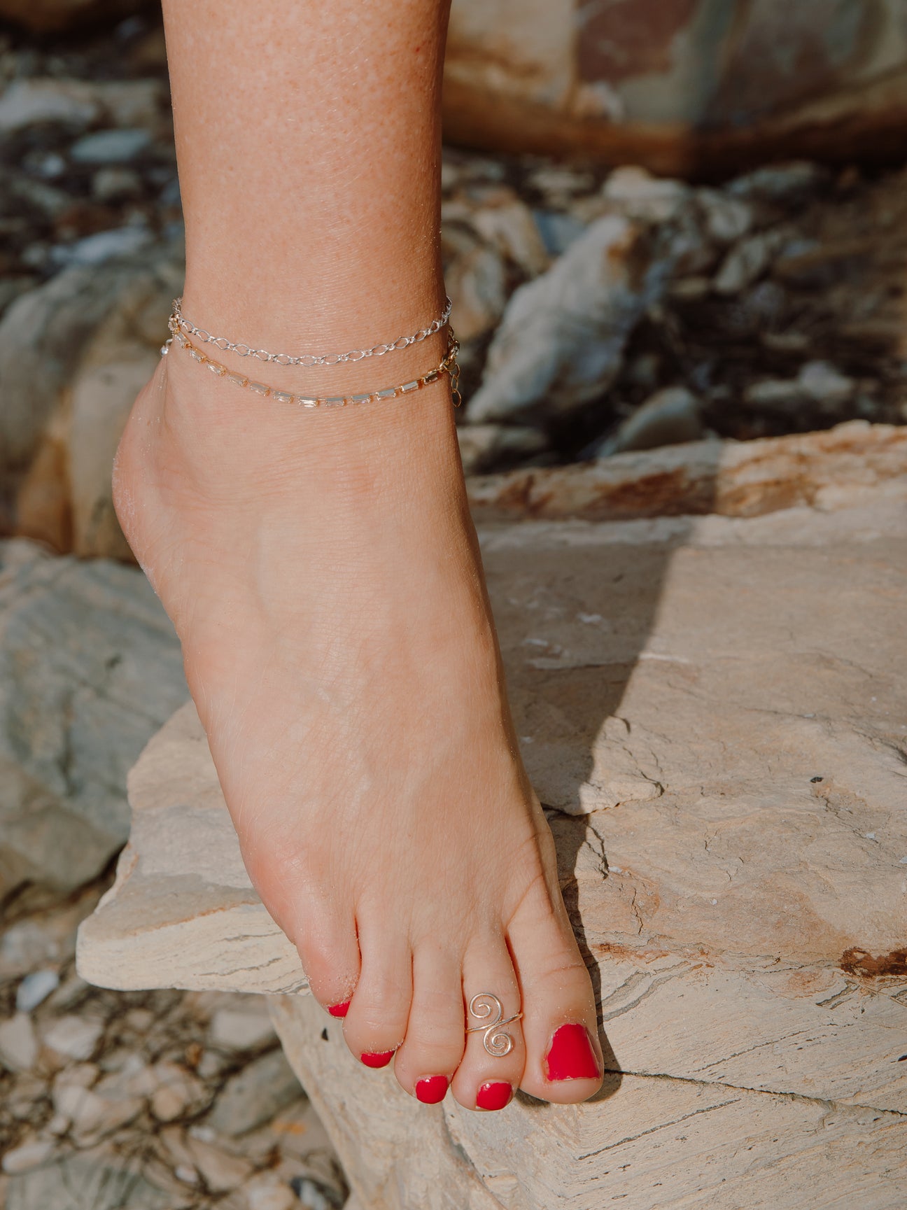 Swirly Gold Fill or Sterling Adj Toe Ring – www.ToeRings.com