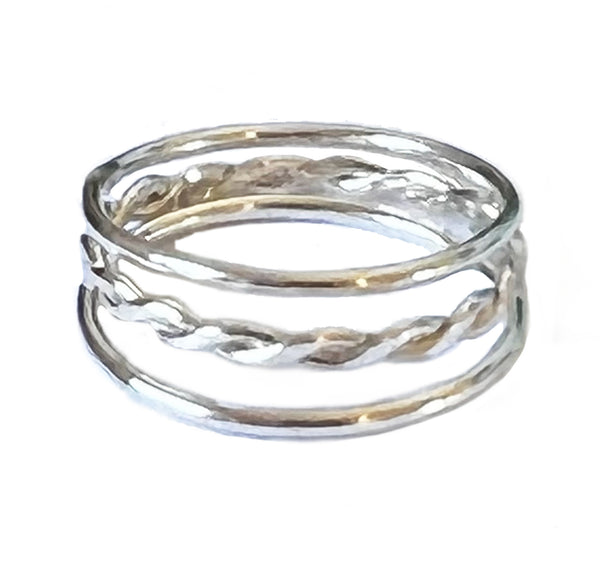 Skinny Bands and Braid Stack Toe Rings