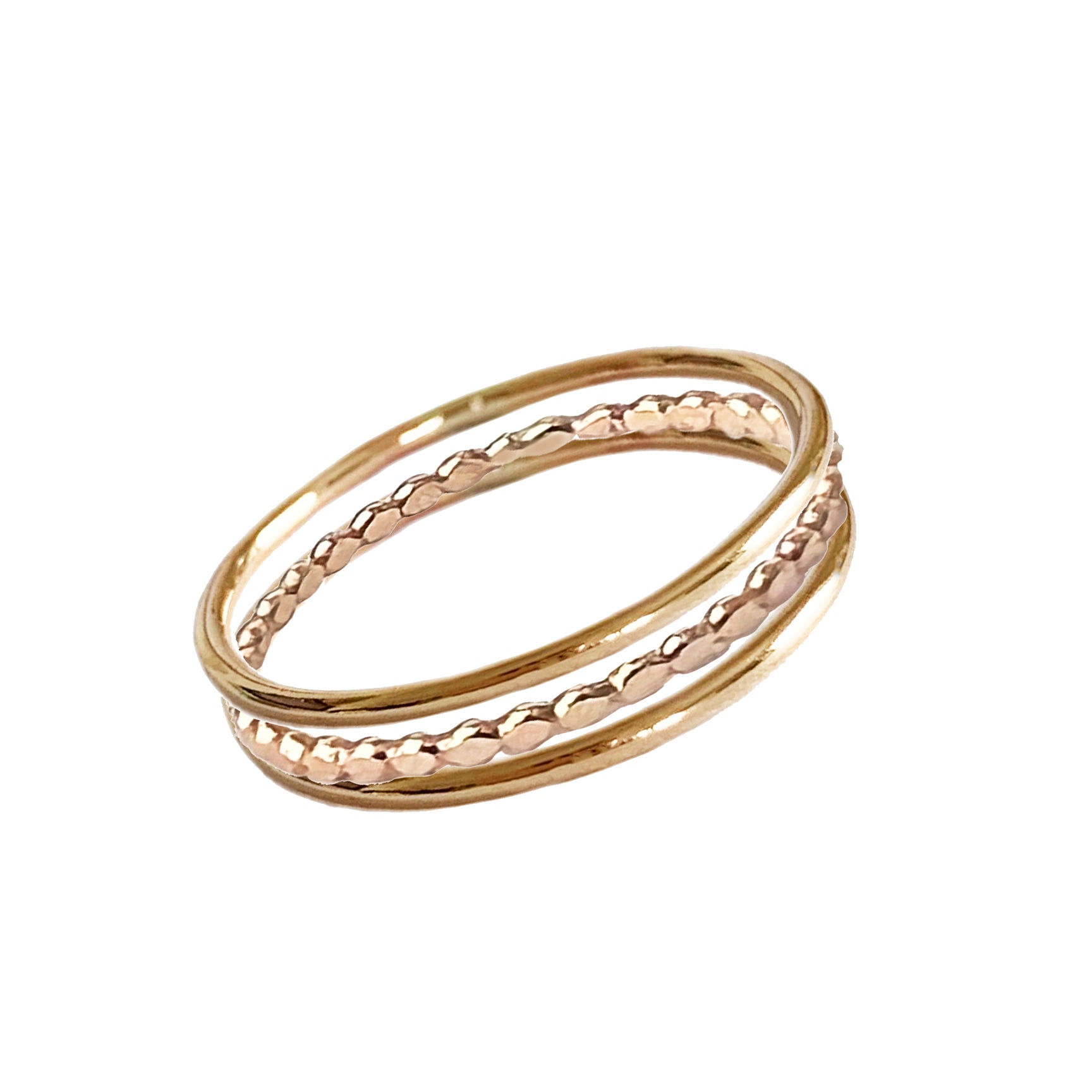 Bands & Mini Flat Bee Toe Ring Stack – www.ToeRings.com