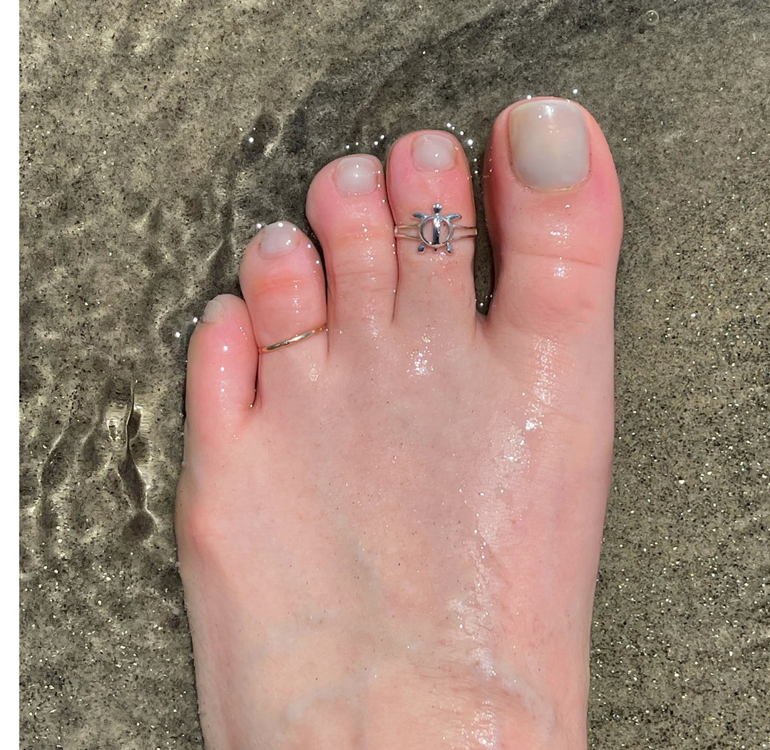 Honu Hawaiian Turtle Sterling Adj Toe Ring – www.ToeRings.com