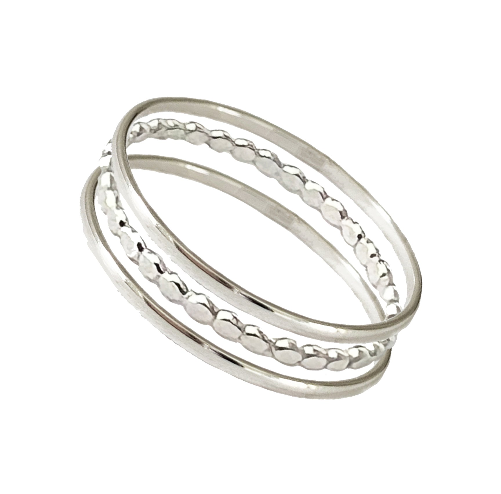 Bands & Mini Flat Bee Toe Ring Stack – www.ToeRings.com